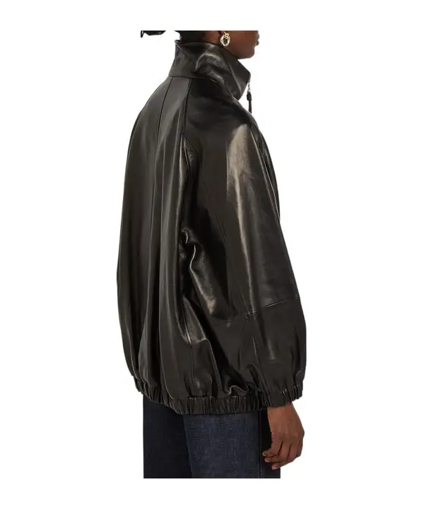 Brunello Cucinelli Funnel-neck Leather Jacket