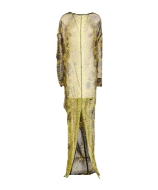 Rick Owens Long Sleeve Chiffon Dress