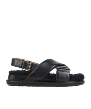 Marni Flat Sandals With Sheepskin Lining