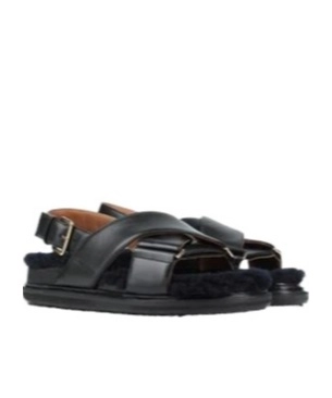 Marni Flat Sandals With Sheepskin Lining