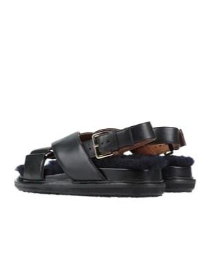 Marni Flat Sandals With Sheepskin Lining