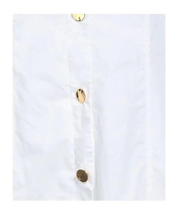 GANNI Solid Long Sleeve V-neck Shirt
