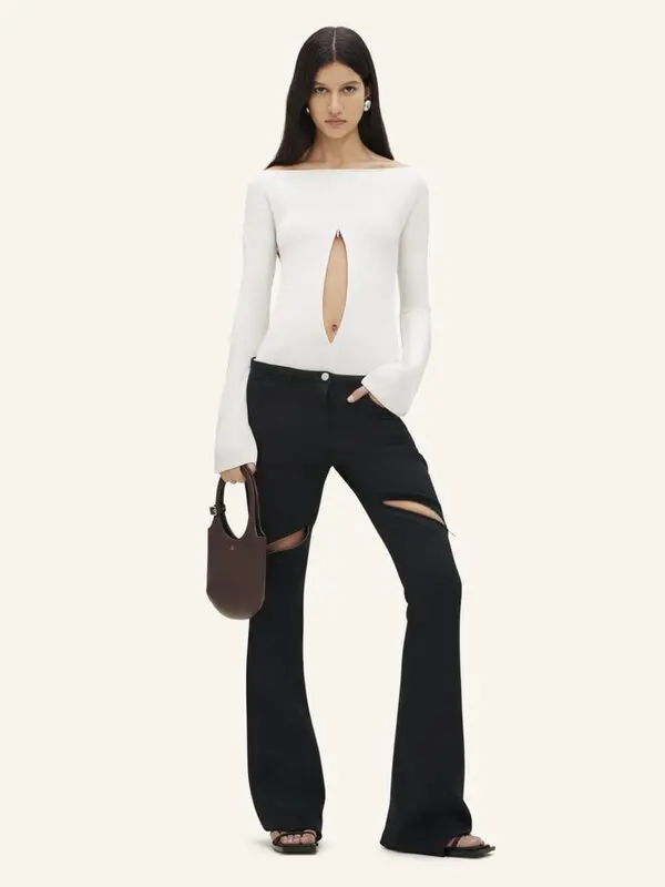 COURREGES Off-shoulder Flared Sleeve Bodysuit