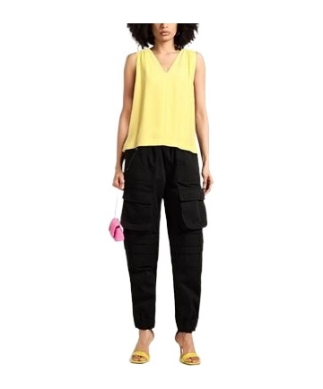 Marni Solid-color Sleeveless V-neck Top