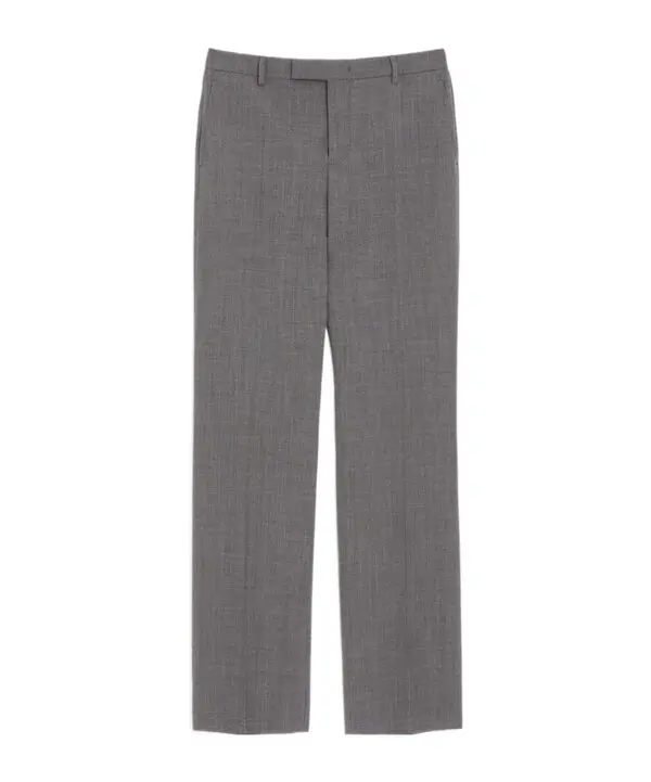 Valentino Garavani Mouliné Wool Trousers - Gray