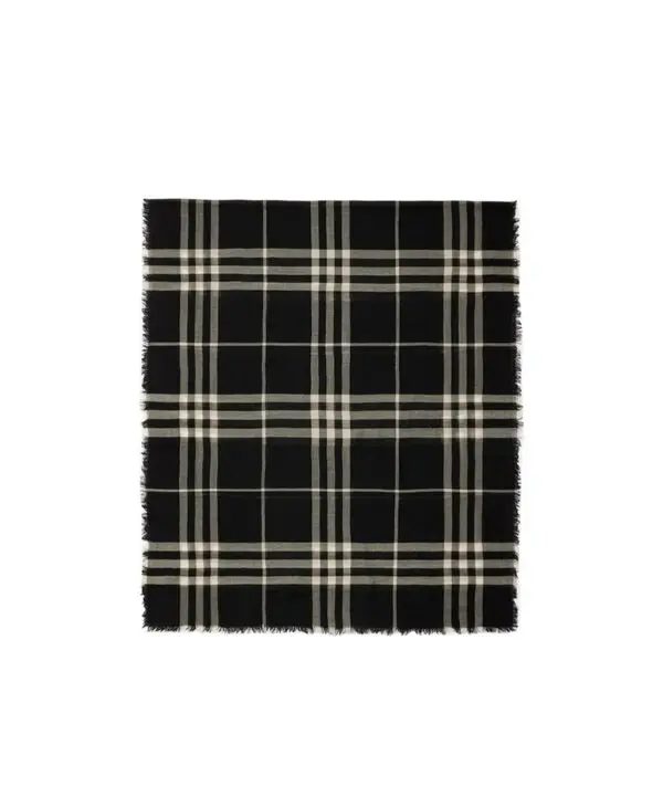Burberry Check Printed Frayed-edge Scarf