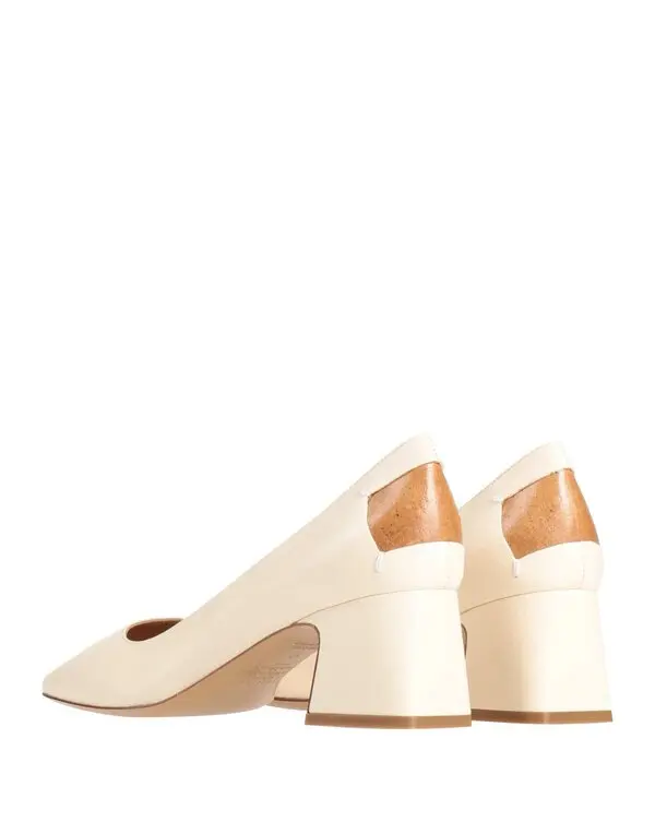 MAISON MARGIELA Square-toe Block Heel Pumps - White