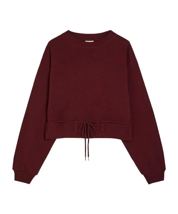 Dries Van Noten Cotton Sweatshirt With Drawstring Waist - Brown