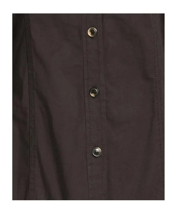 GANNI Simple Solid-color Shirt Dress