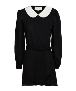 MAISON MARGIELA Long-sleeved Shirt Dress With Belt - Black