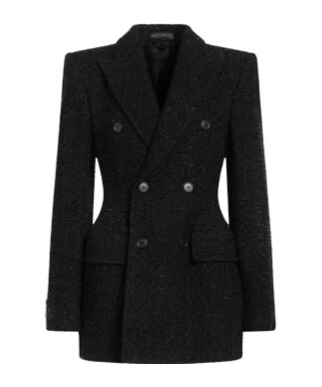 Balenciaga Double-breasted Metallic Blazer - Black