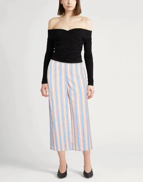 Tory Burch Striped Wide-leg Cropped Trousers