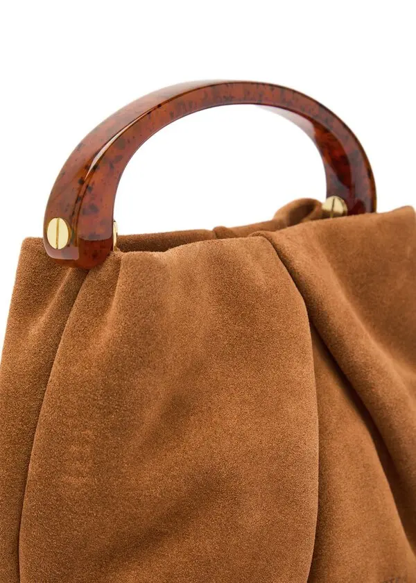 Dries Van Noten Crisp Suede Top Handle Bag