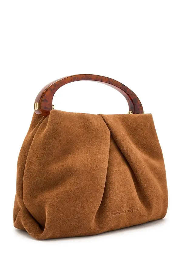 Dries Van Noten Crisp Suede Top Handle Bag