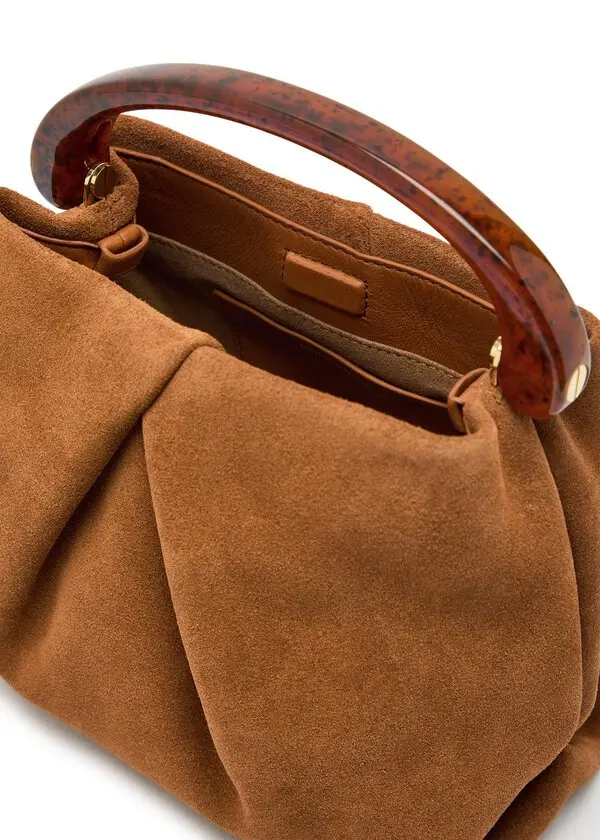 Dries Van Noten Crisp Suede Top Handle Bag