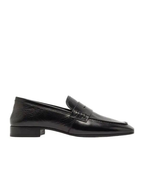 Dries Van Noten Square-toe Leather Loafers - Black