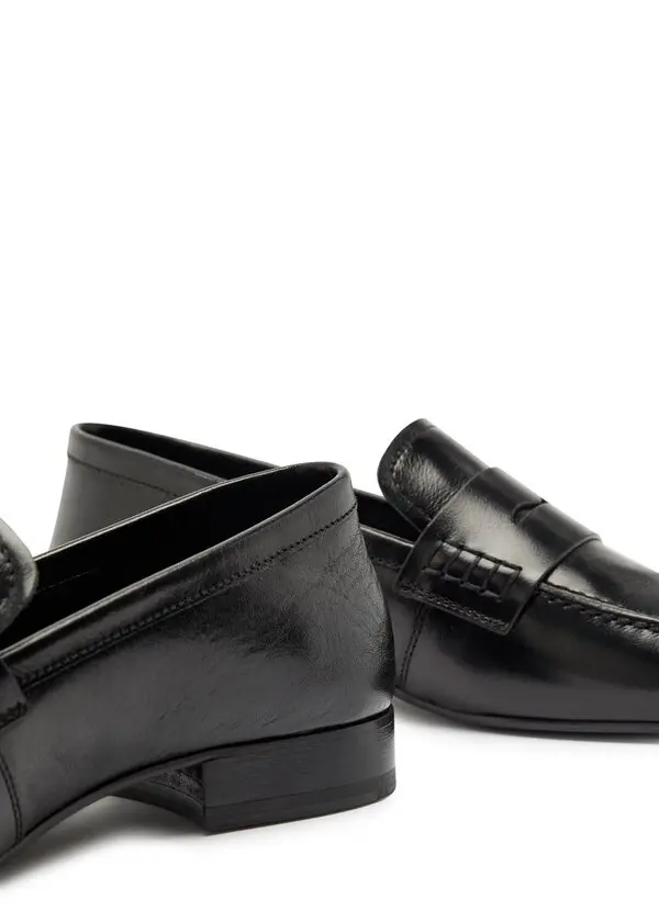 Dries Van Noten Square-toe Leather Loafers