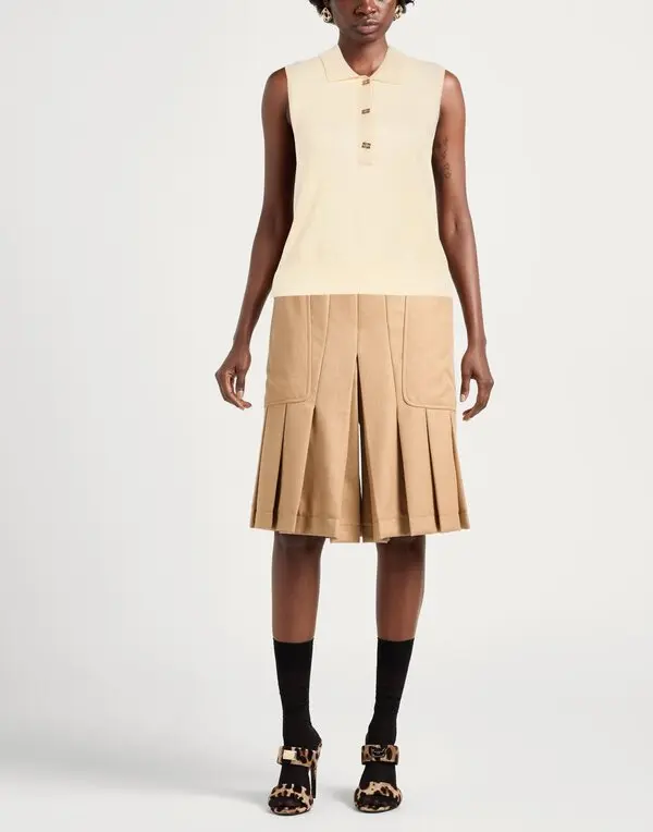 GANNI Fashion Solid Color Sleeveless Knit Top