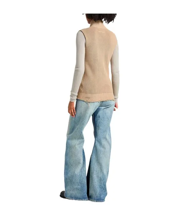 MAISON MARGIELA Solid-color Sleeveless Knit Cardigan
