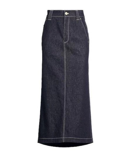 Brunello Cucinelli Dark Wash Denim Maxi Skirt