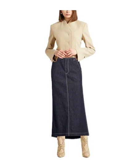 Brunello Cucinelli Dark Wash Denim Maxi Skirt