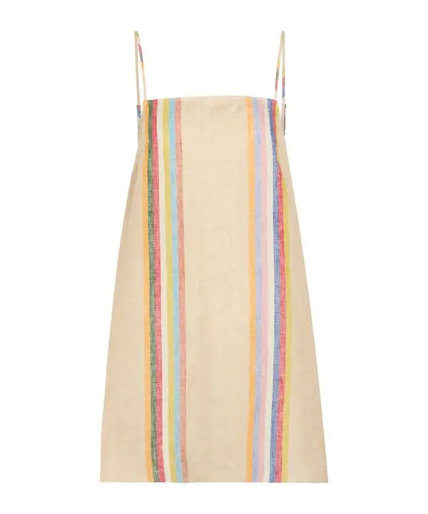 Staud Striped Linen Mini Dress