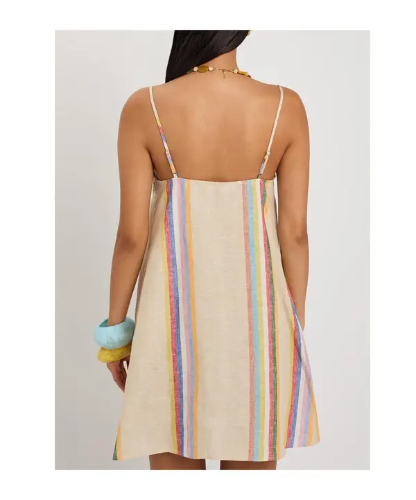 Staud Striped Linen Mini Dress