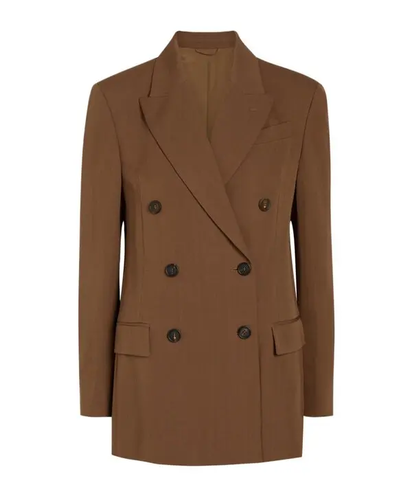 Brunello Cucinelli Double-breasted Wool-blend Blazer