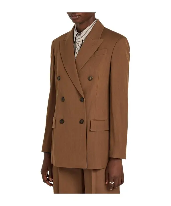 Brunello Cucinelli Double-breasted Wool-blend Blazer