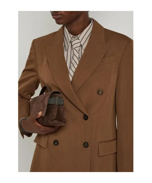 Brunello Cucinelli Double-breasted Wool-blend Blazer