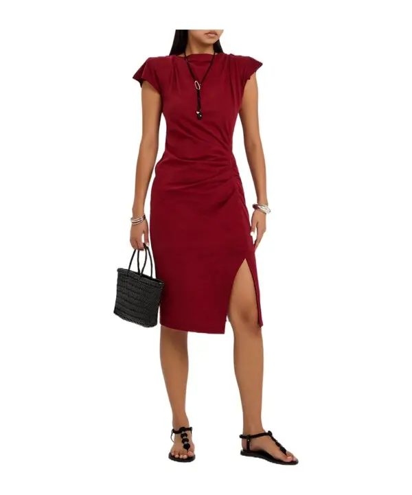 Isabel Marant Étoile Ruched Cotton Midi Dress