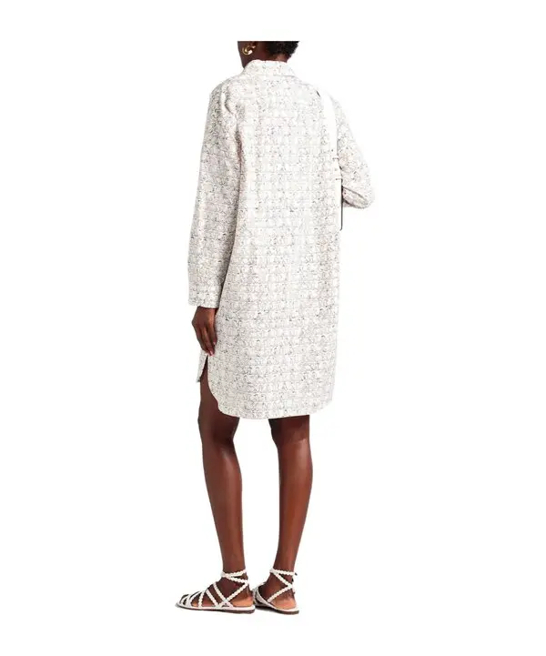Max Mara Multicolor Woven Long-sleeve Shirt Dress