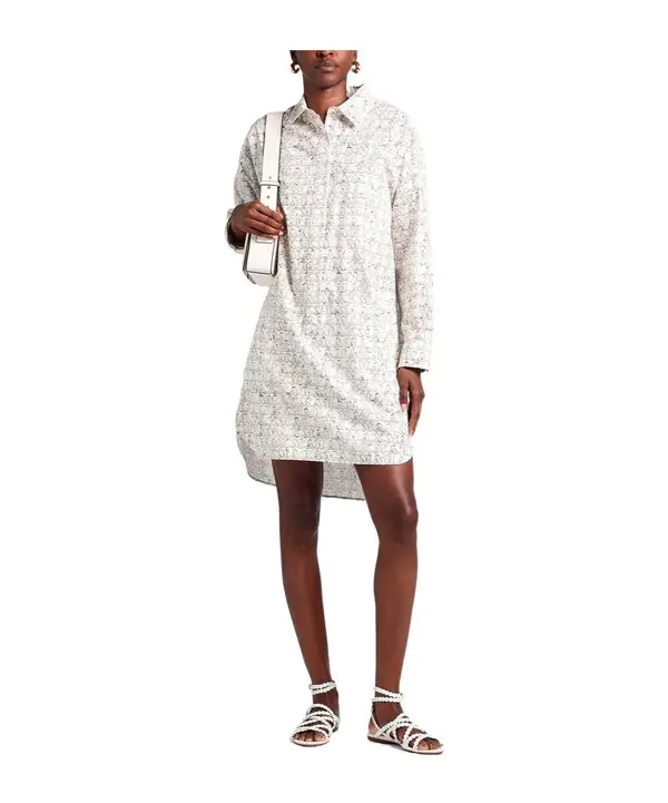 Max Mara Multicolor Woven Long-sleeve Shirt Dress