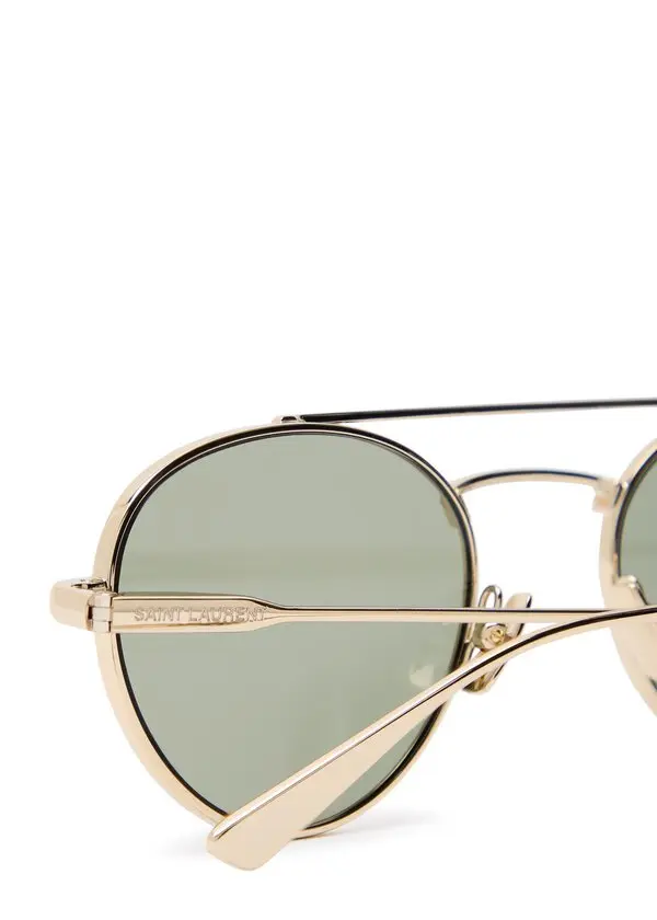 Saint Laurent Round Frame Metal Sunglasses