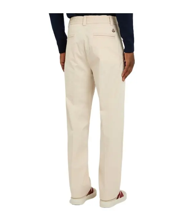 Moncler Straight-leg Stretch-cotton Trousers - Nude