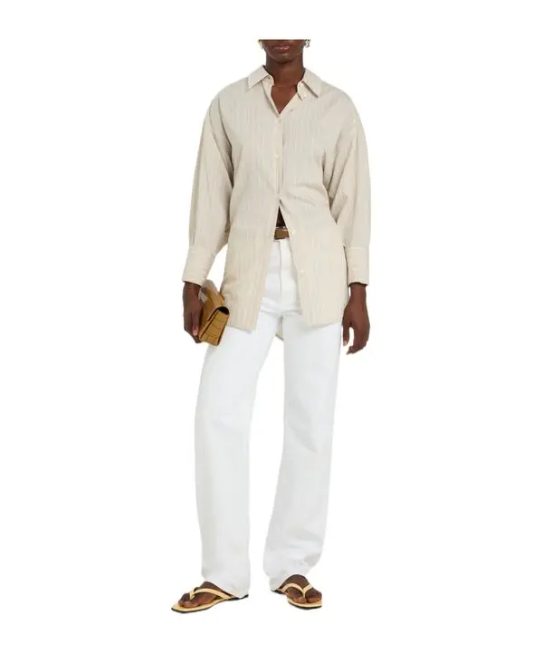 TOTEME Striped Woven Shirt - White