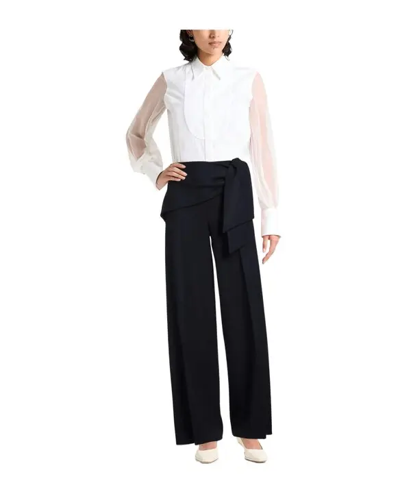Max Mara Wide-leg Trousers With Belt Detail