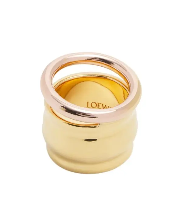 Loewe Nappa Knot Ring In Sterling Silver - Yellow