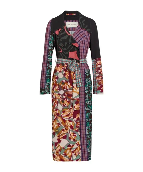Dries Van Noten Double-breasted Printed Trench Coat - Multicolor