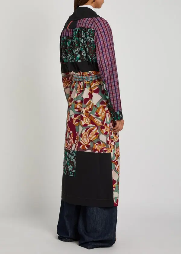 Dries Van Noten Double-breasted Printed Trench Coat