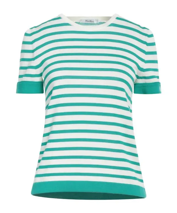 Max Mara Striped Short-sleeve Knitted Top - White
