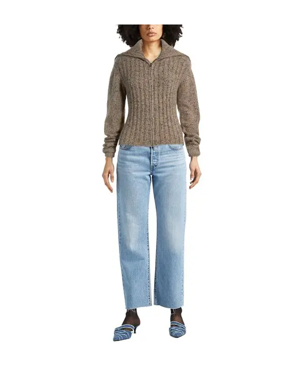 GANNI Textured Knit Zip-up Jacket