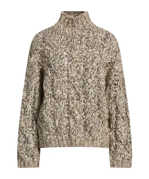 Brunello Cucinelli Grey Turtleneck Long Sleeve Sweater With Sequins