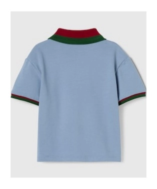 Gucci Baby Cotton Polo Shirt With Web Detail