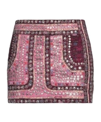 Isabel Marant Étoile Multicolor Metallic Embellished Skirt - Pink