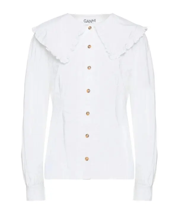 GANNI Long-sleeved Ruffled Shirt