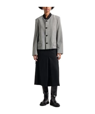 Marni Gingham Checkered Jacket With Drawstring Detail