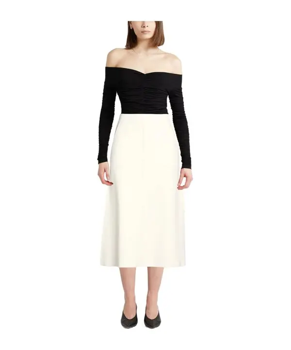 Max Mara Solid Color Knitted Umbrella Skirt