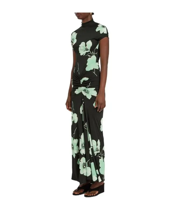 Alaïa Floral-print Jersey Maxi Dress