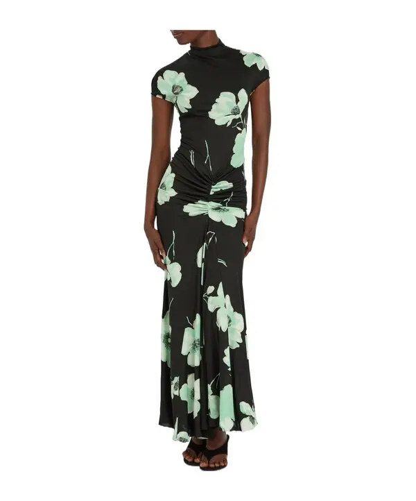 Alaïa Floral-print Jersey Maxi Dress